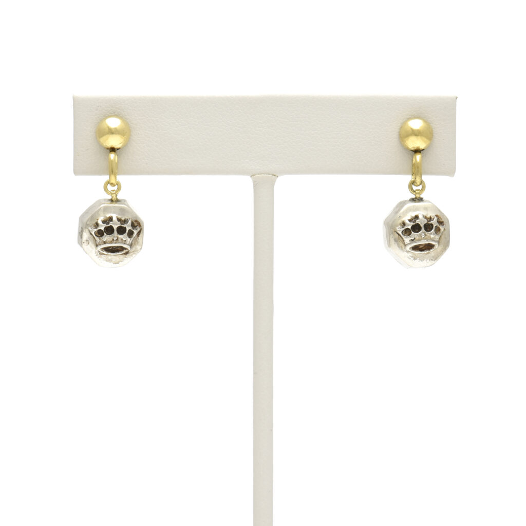 Crown In Octagon Drop W/ Flat Back On Ball Ring Drop - Vaubel Designs